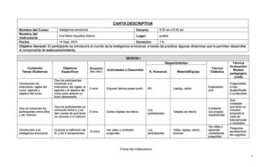 Carta Descriptiva – Modelos para cartas