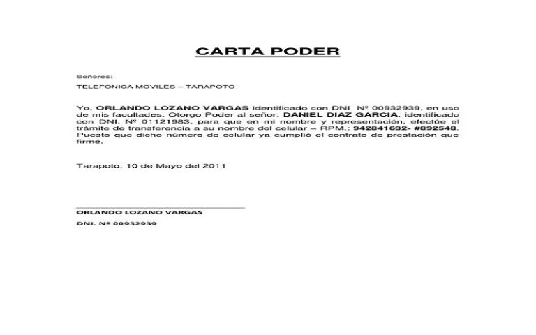 Como llenar carta poder – Modelos para cartas